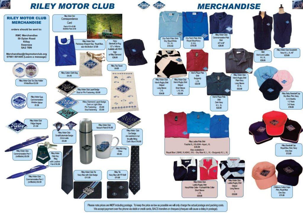 Merchandise - Riley Motor Club
